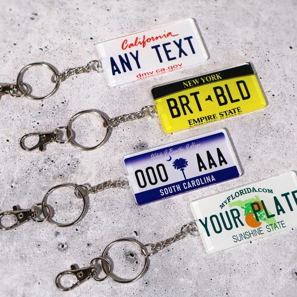 Car License Keyring - Etsy