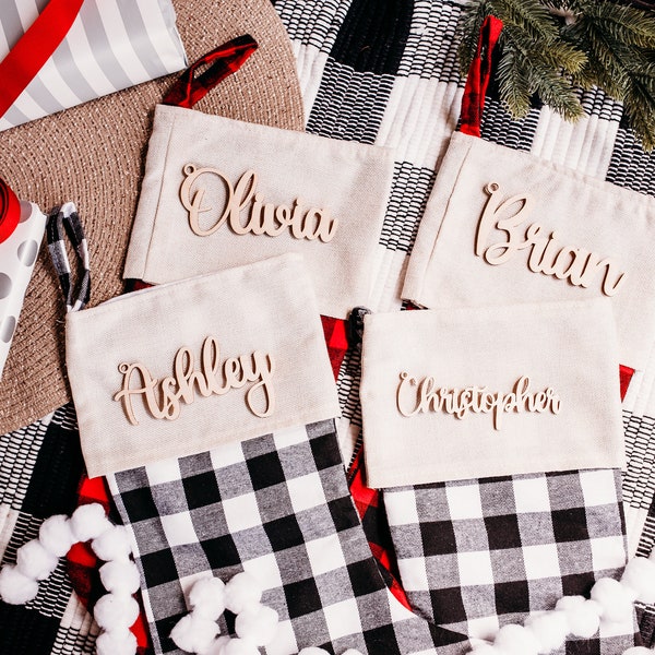 Stocking Name Tag - Etsy