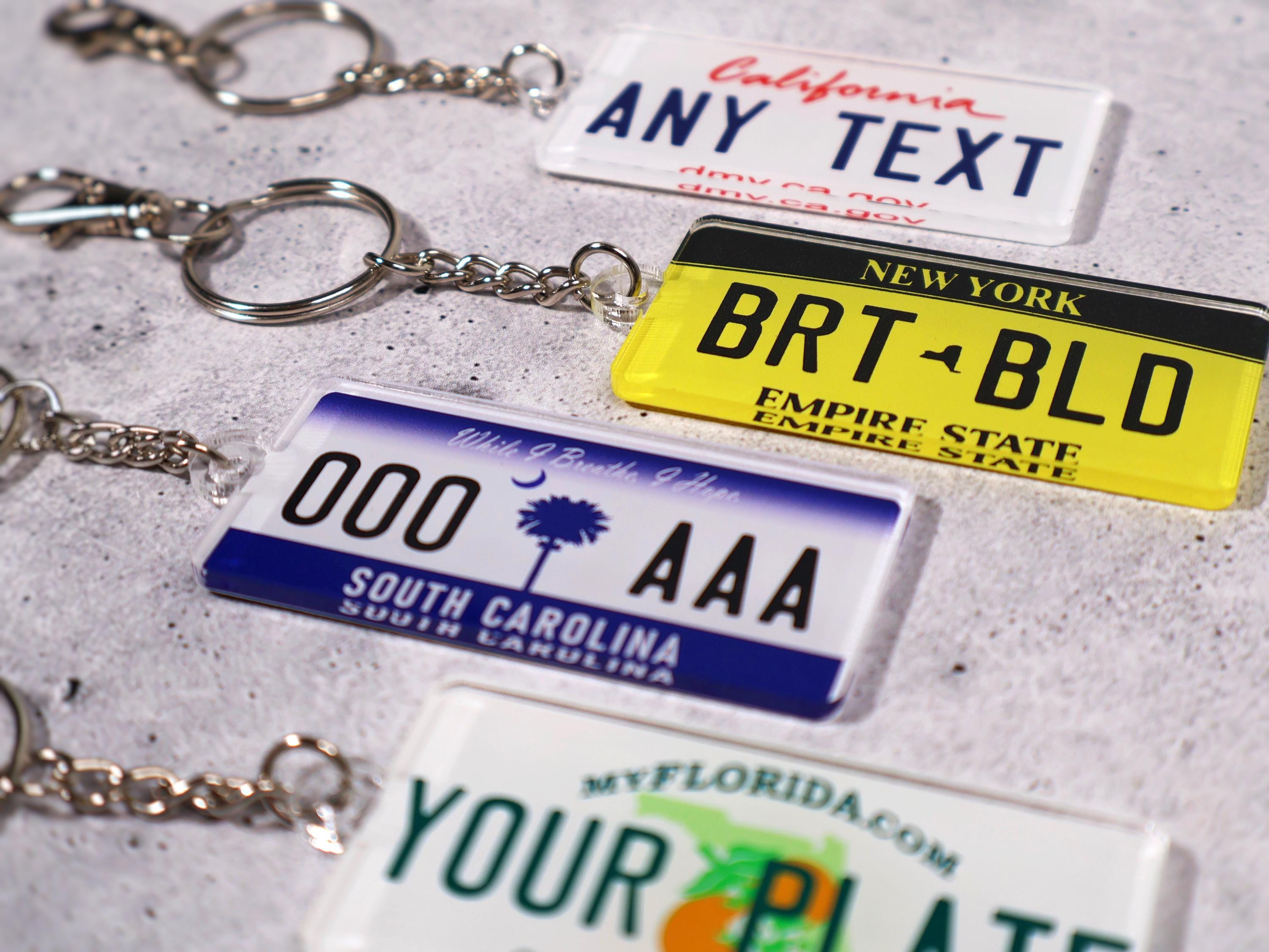 Custom Keychain License Plate – Personalized Acrylic Car Tag Key Ring 2 ...
