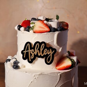 Custom Acrylic Name Cake Charm: 3D Personalized Dessert Topper - Etsy