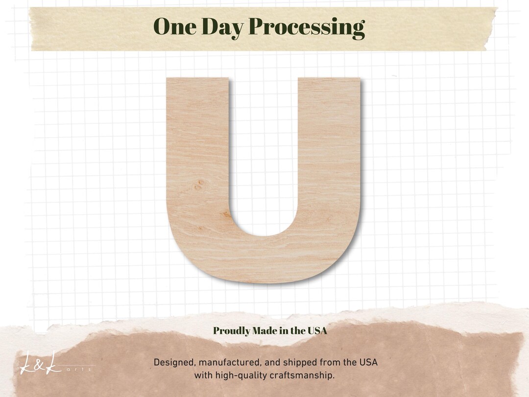 DIY Wood Letter U, Laser Cut Unfinished Shape for Character Projects ...