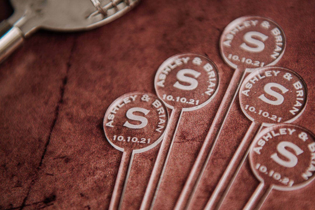 Drink Stirrers Wedding Personalized, Acrylic Cocktail Stir Sticks ...