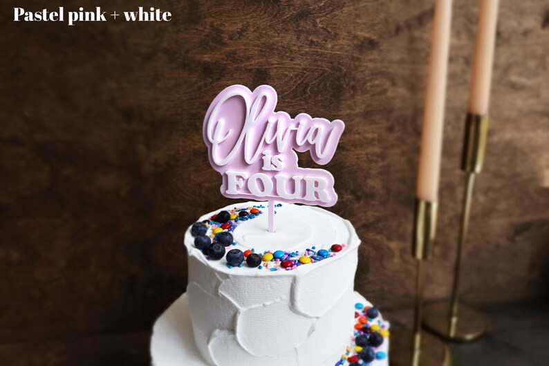 Personalized Birthday Cake Topper: Double Layer Acrylic Name & Age - Etsy