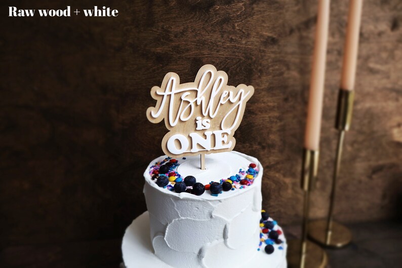 Personalized Birthday Cake Topper: Double Layer Acrylic Name & Age - Etsy