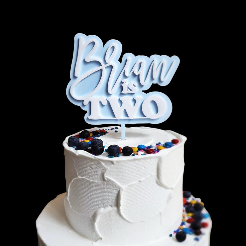 Personalized Birthday Cake Topper: Double Layer Acrylic Name & Age - Etsy