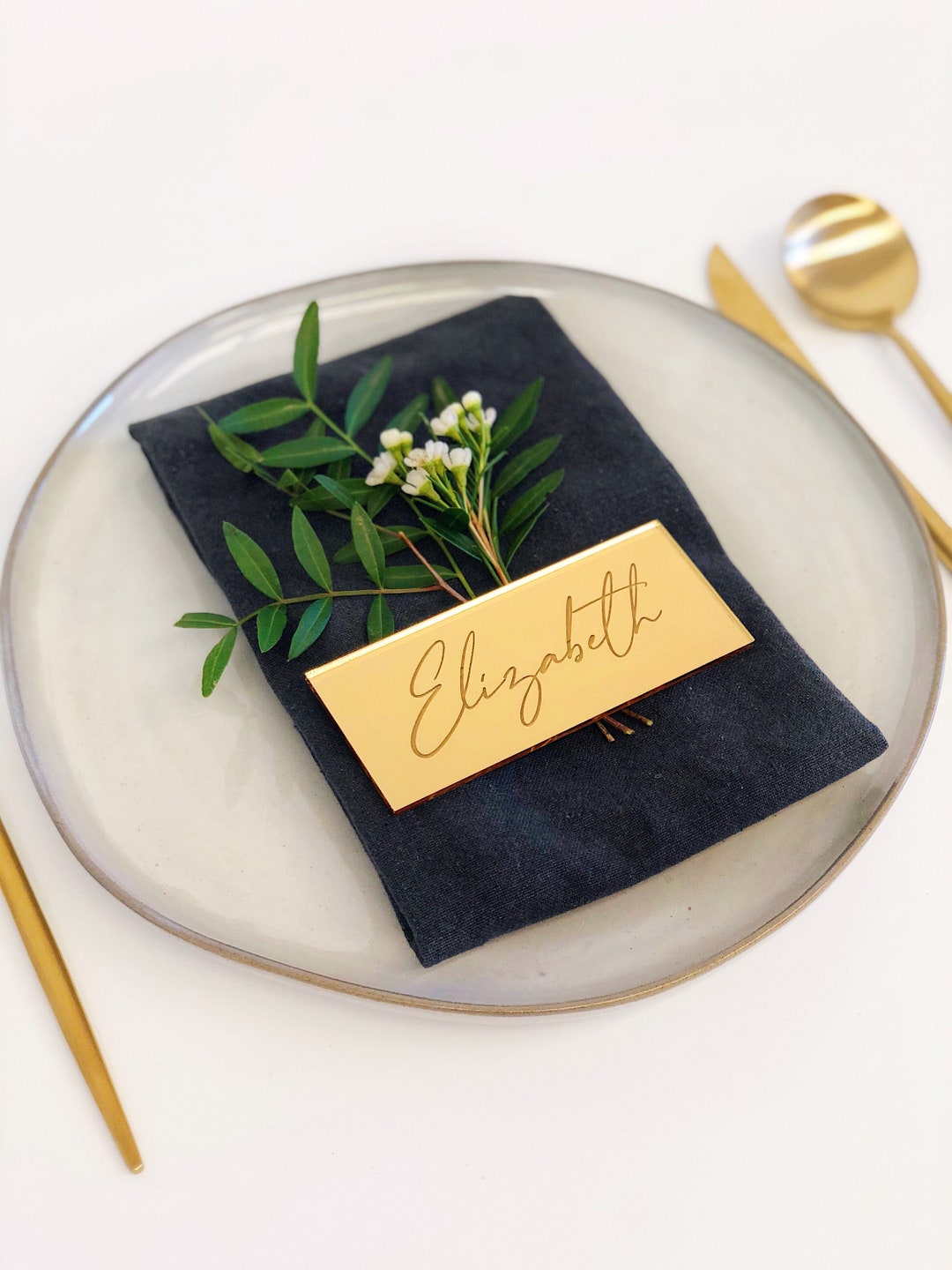 Birthday Wedding Rectangular Acrylic Name Tags, Wedding Table Decor ...