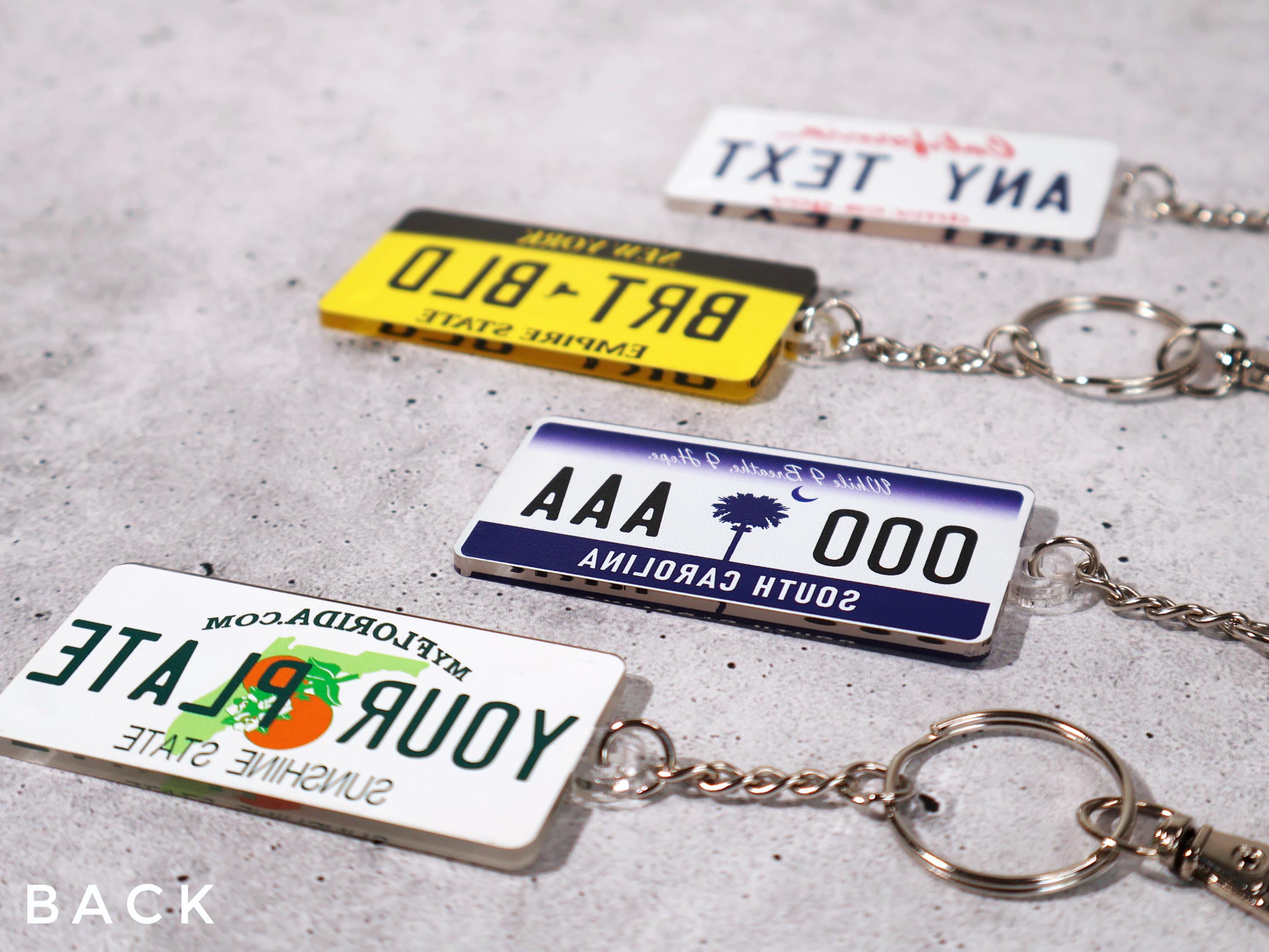 Custom Keychain License Plate – Personalized Acrylic Car Tag Key Ring 2 ...
