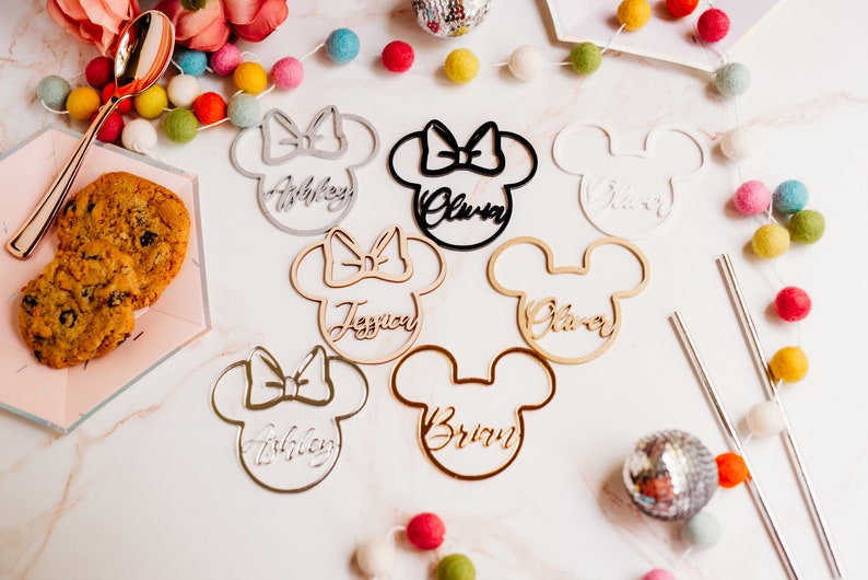 Personalized Place Cards Disney Wedding, Kids Party Name Tags, Mickey ...