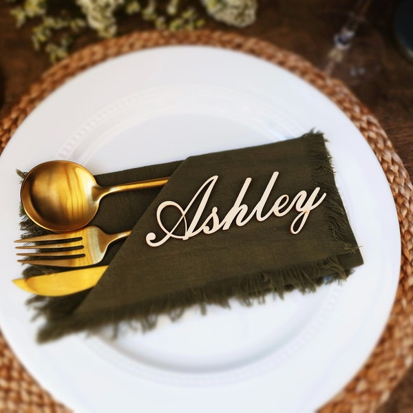 Wood Name Place Setting - Etsy