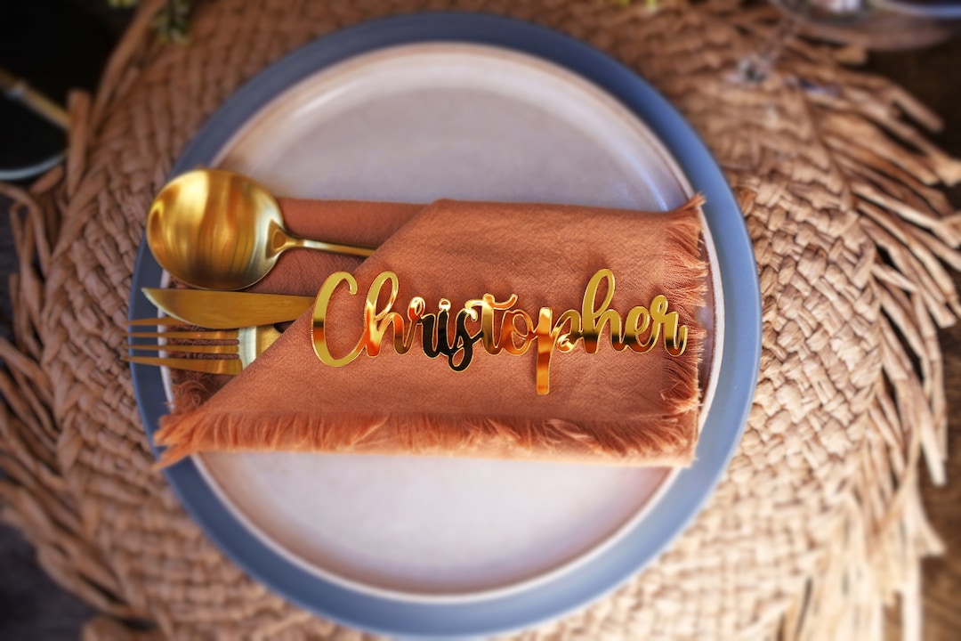 Acrylic Thanksgiving Place Cards, Name Place Setting, Wooden Name Tags ...