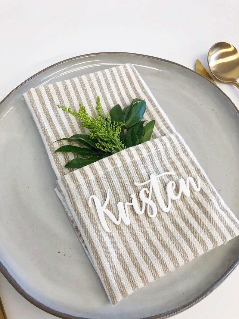 Birthday Wedding Acrylic Name Tags Wedding Table Decor - Etsy