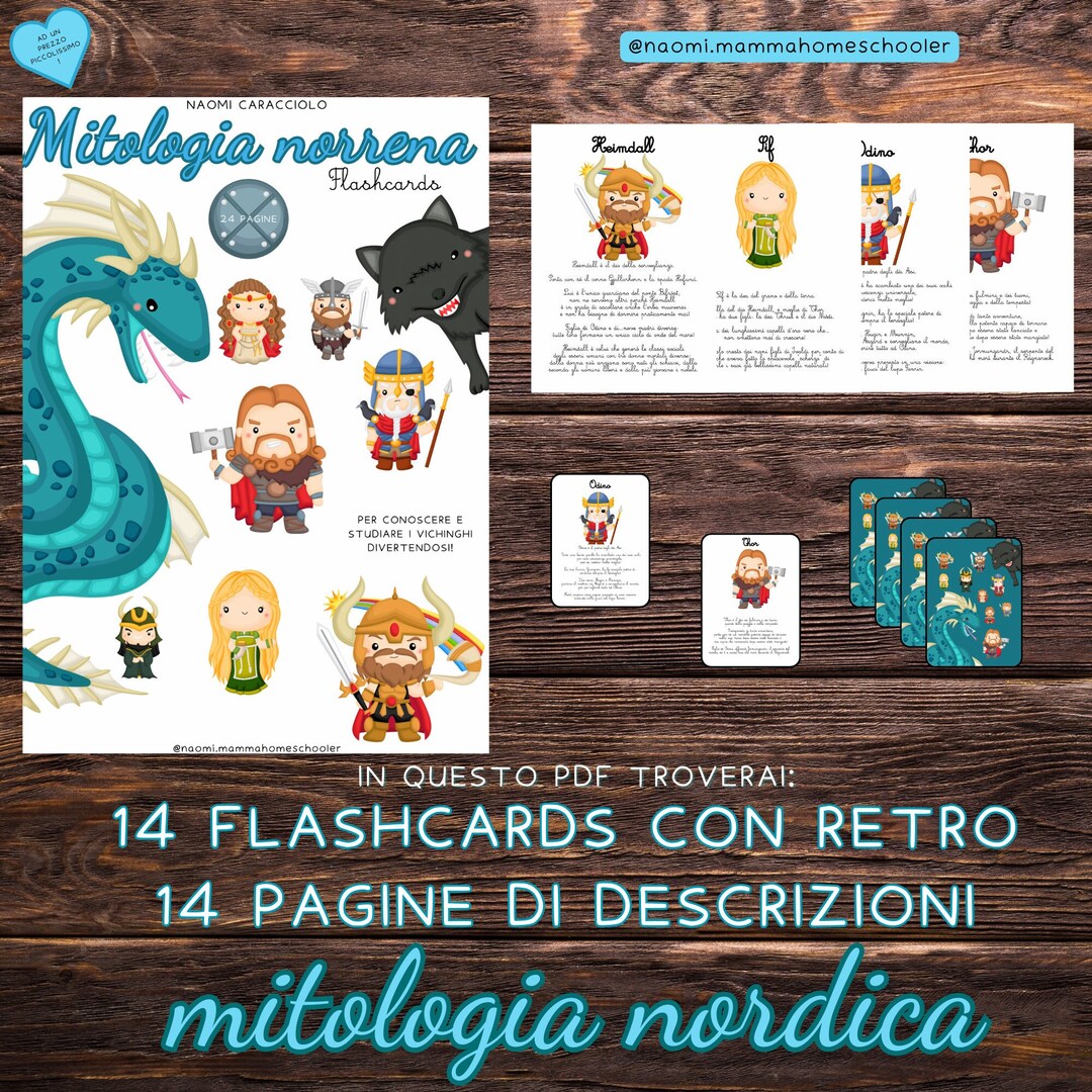 Norse Mythology FLASHCARDS Pdf to Print Vikings Homeschooling - Etsy