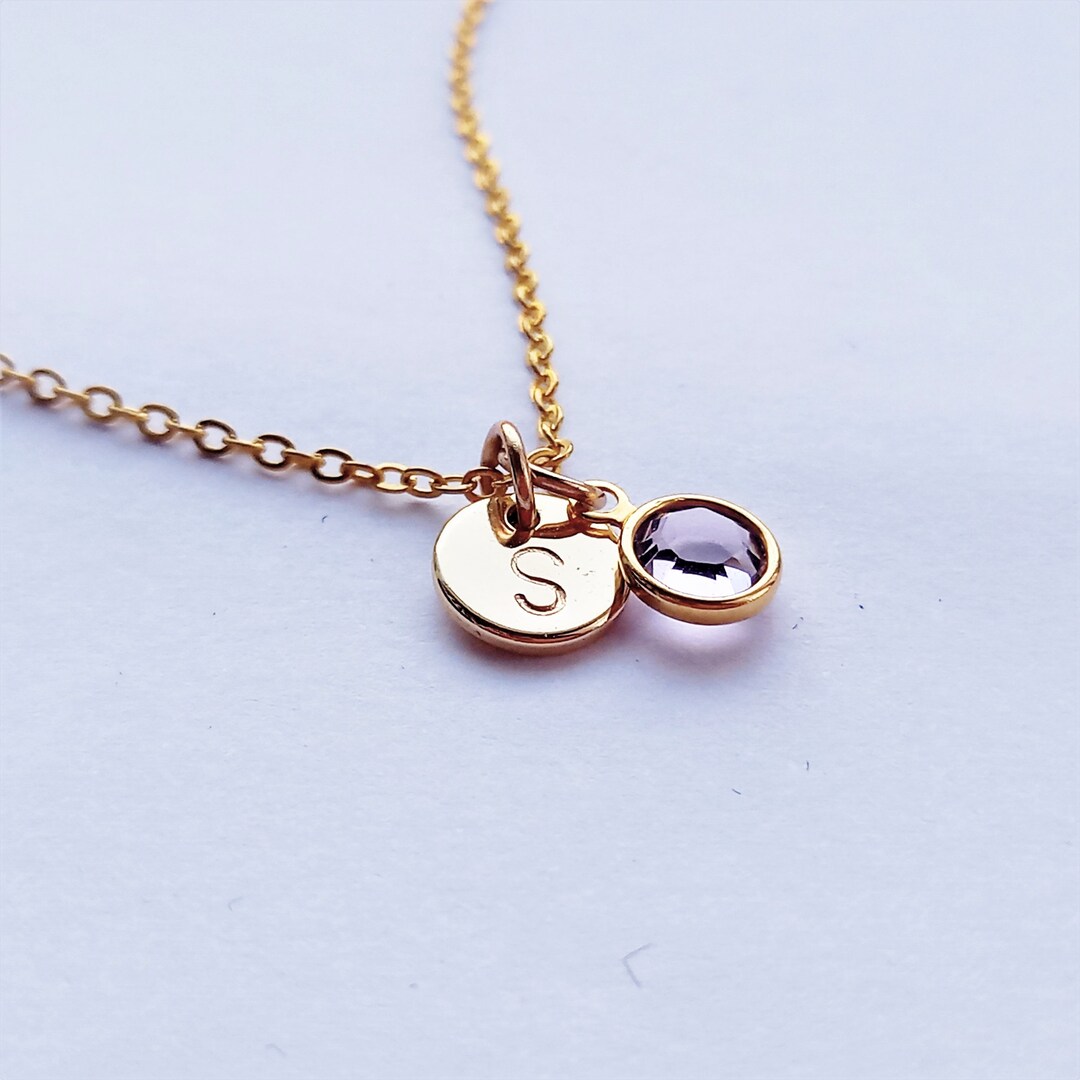Collier Initiale personnalisé, collier médaille, collier pierre ...