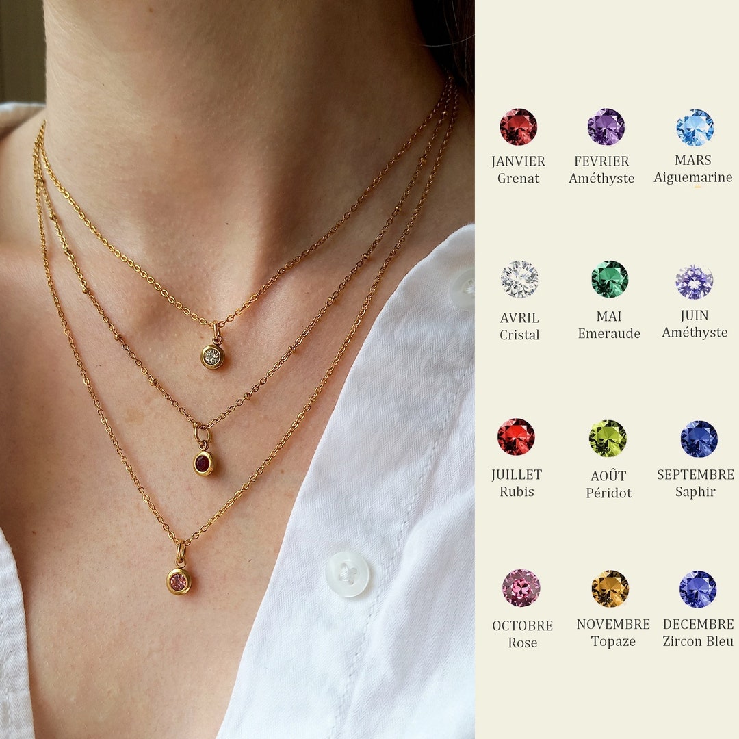 Collier Pierre de Naissance | Collier Personnalisé | Collier femme ...