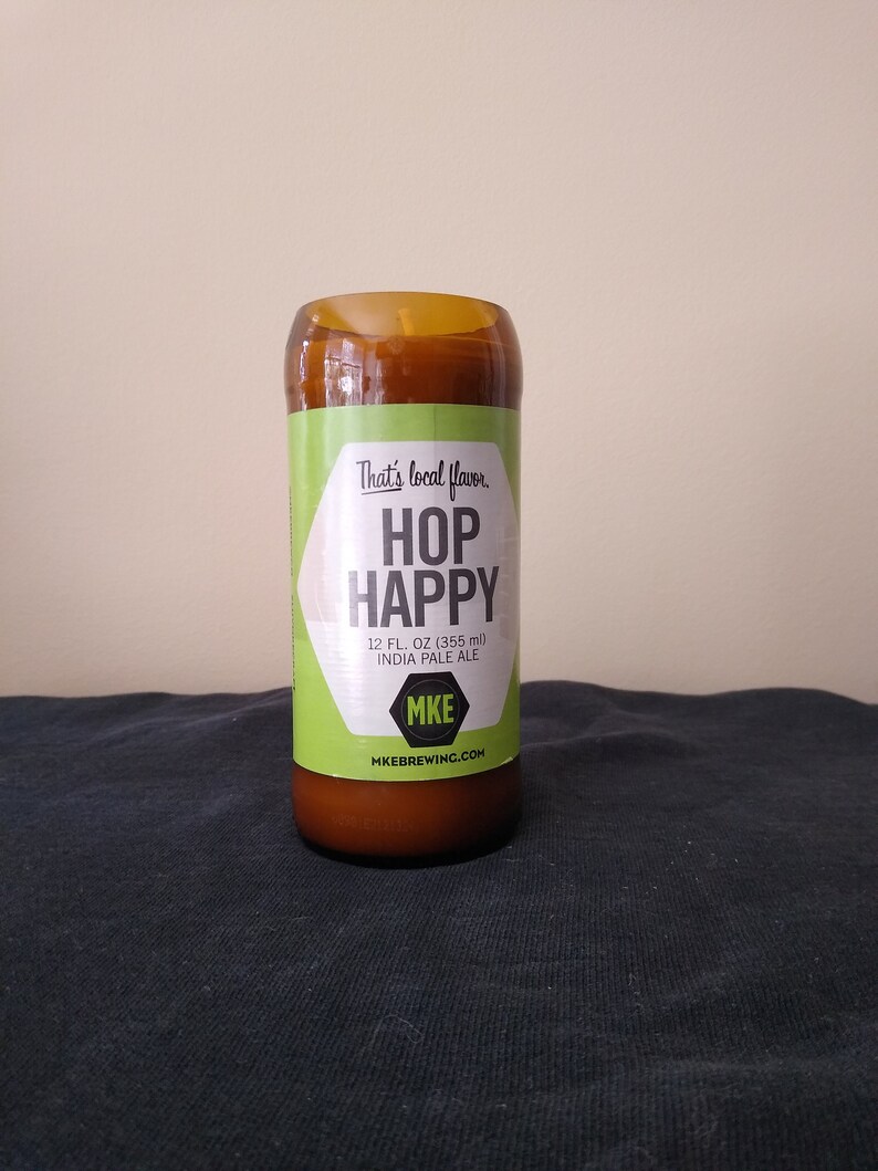 Craft Beer Candle MKE Hop Happy Vanilla Scent Gift for Him - Etsy