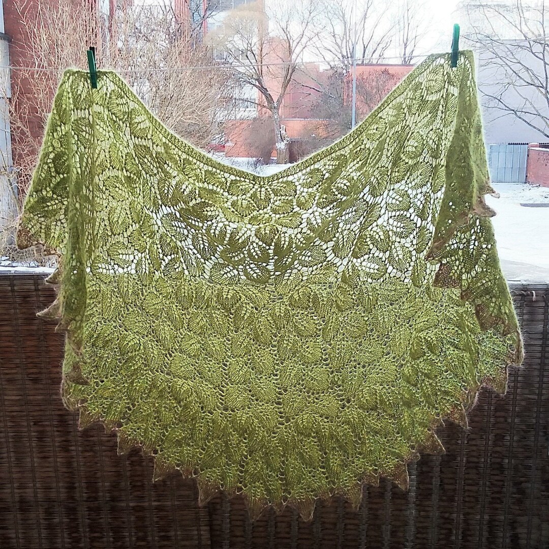 Shawl Birch Leaves / Shawl for Cool Evenings / Openwork Shawl - Etsy