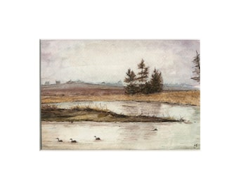 Watercolor Ducks Print, Digital Download, Nature Wall Art, Bird ...