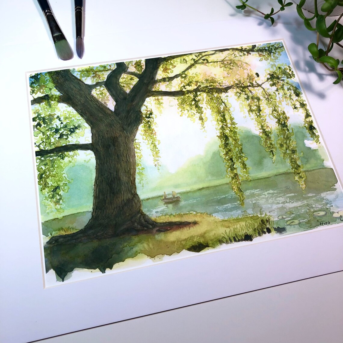 Willow Tree Wall Art Watercolor Painting Print - Etsy