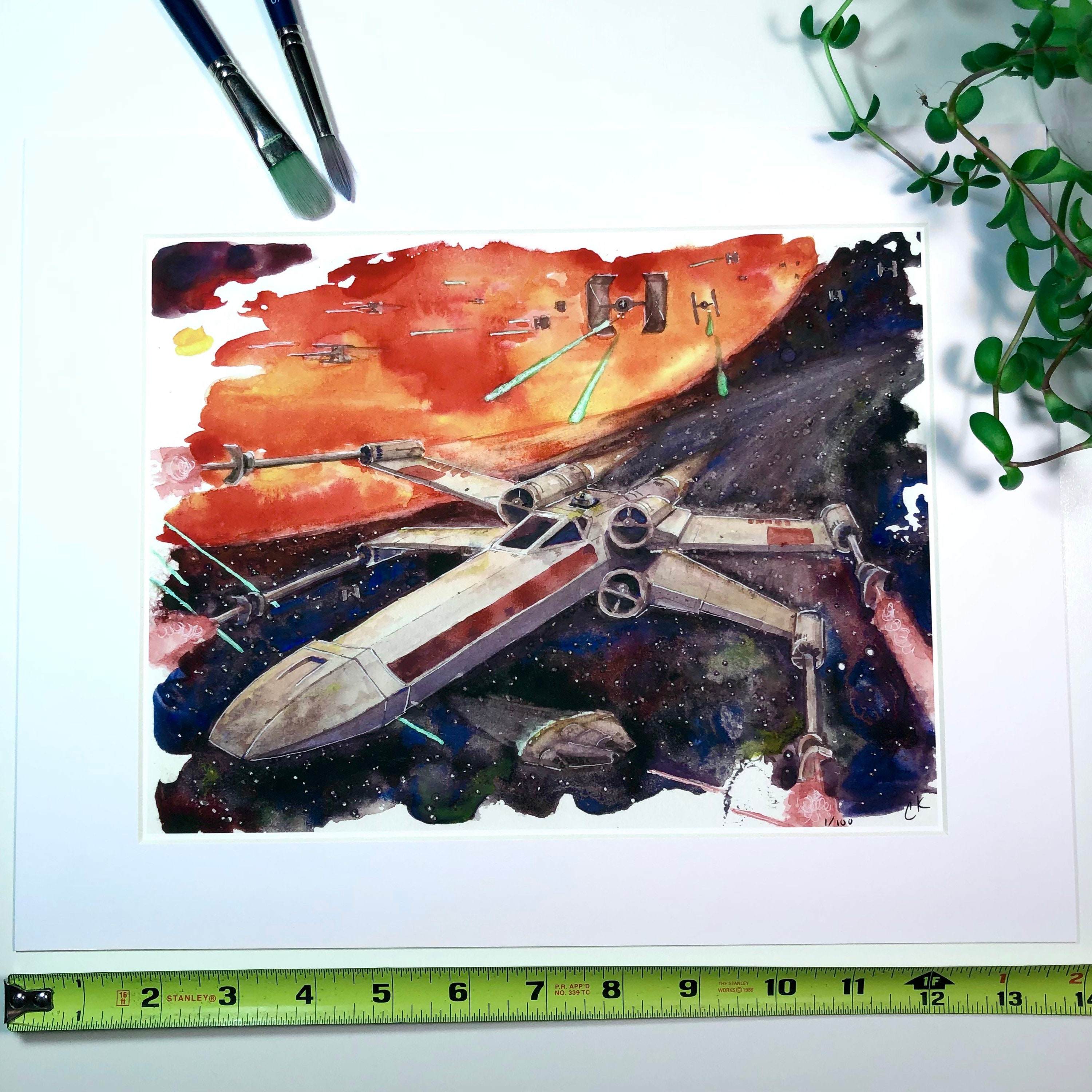 Spaceship Wall Art Watercolor Painting Print - Etsy