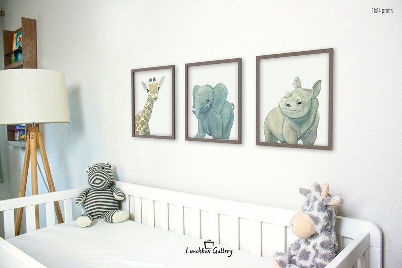 Zoo Animal Safari Nursery Décor Set of 3, Jungle Animal Lion, Tiger ...