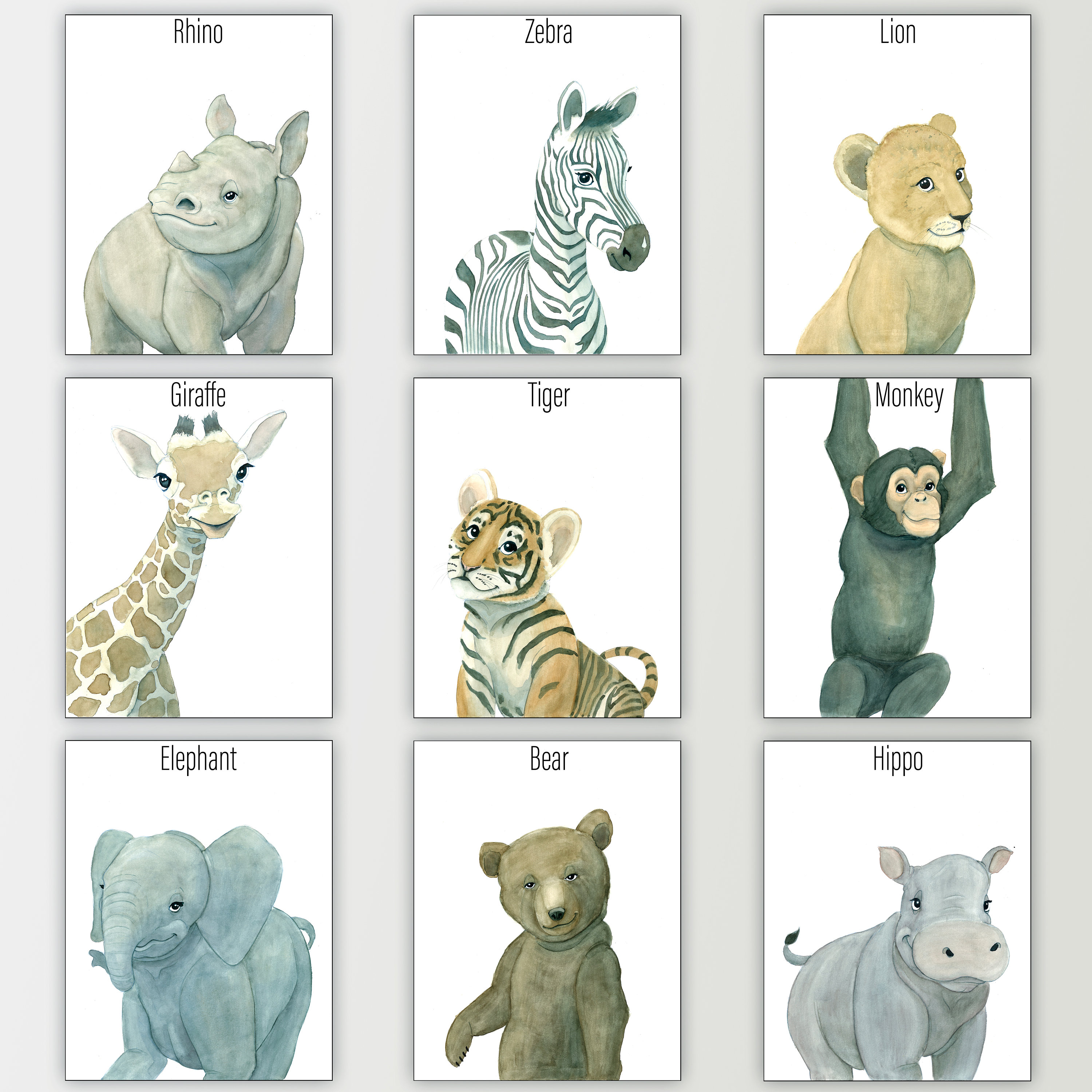 Zoo Animal Safari Nursery Décor Set of 6 Jungle Animal Lion - Etsy