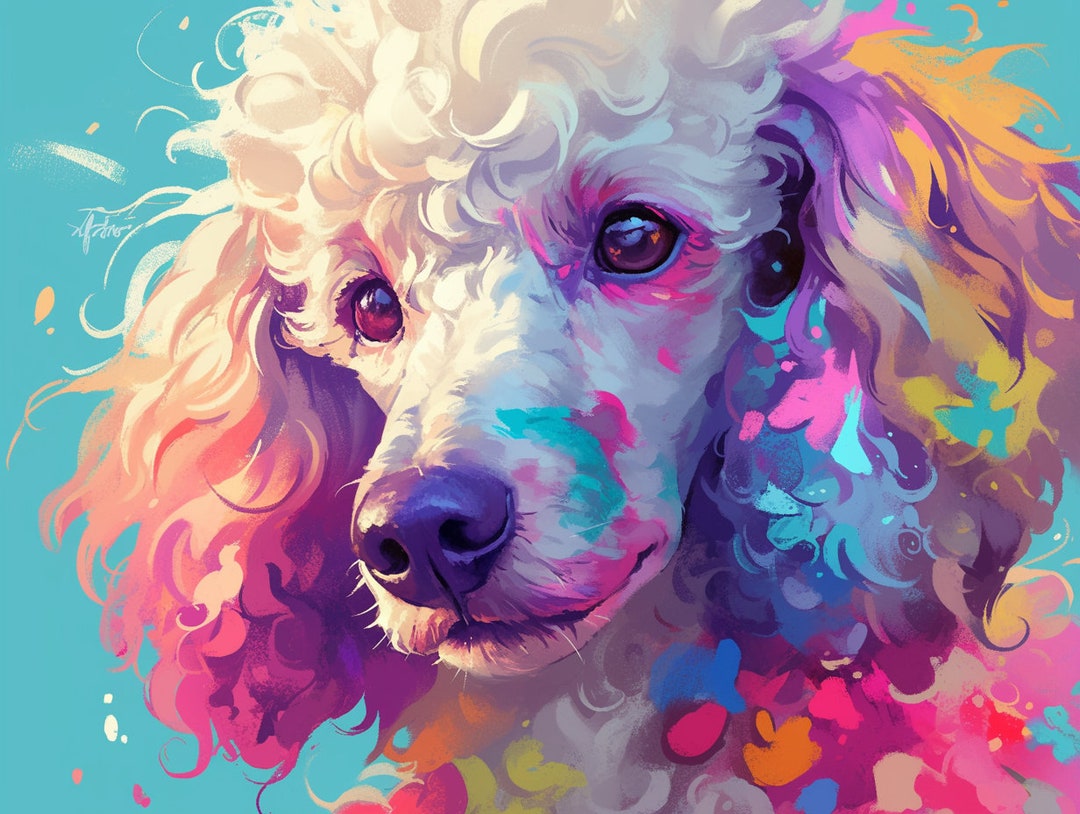 Colorful Poodle Print Pack | Poodle Wall Art | Puppy Dog Abstract ...