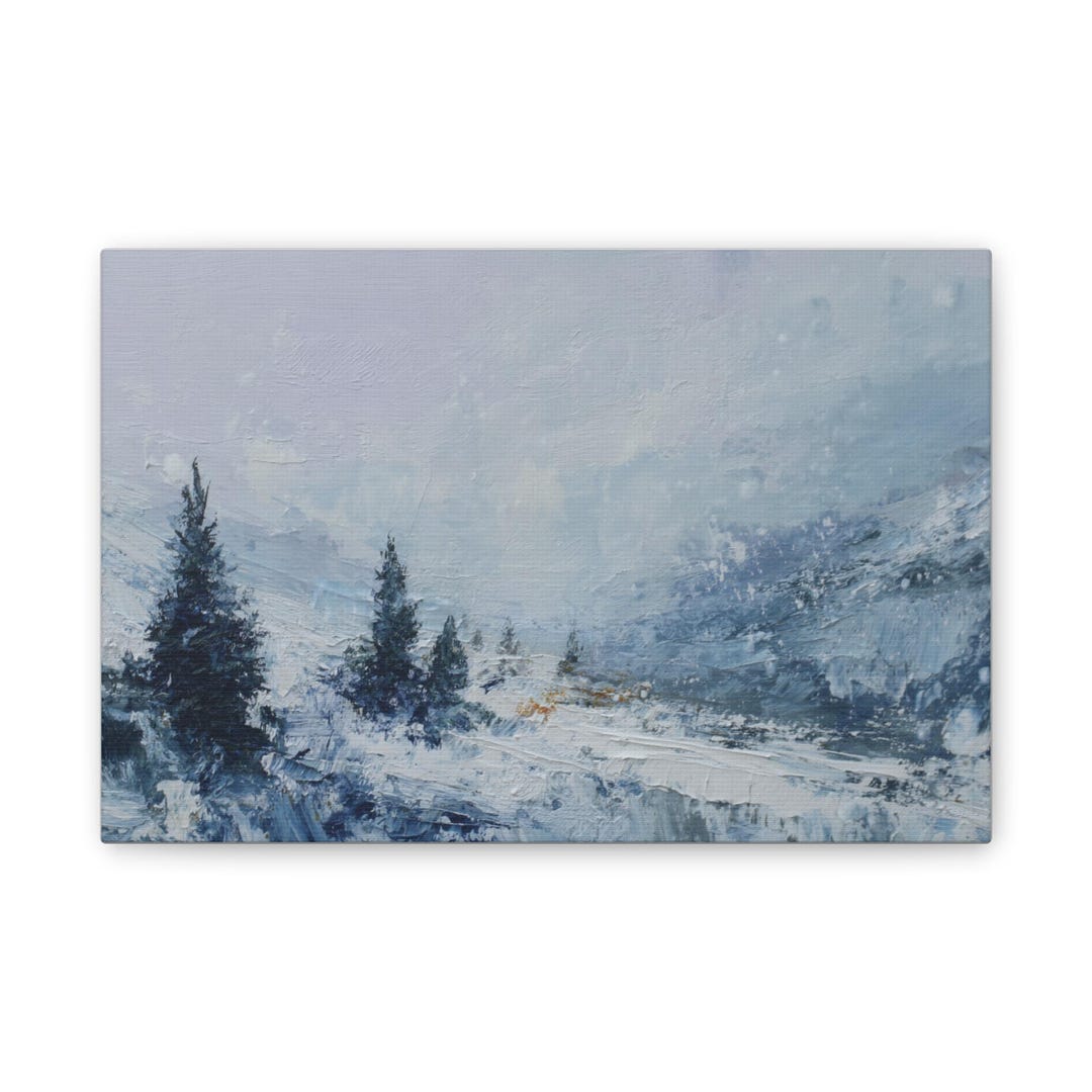 Hand Painted Winter Storm Art Print – Atmospheric Landscape Decor - Etsy