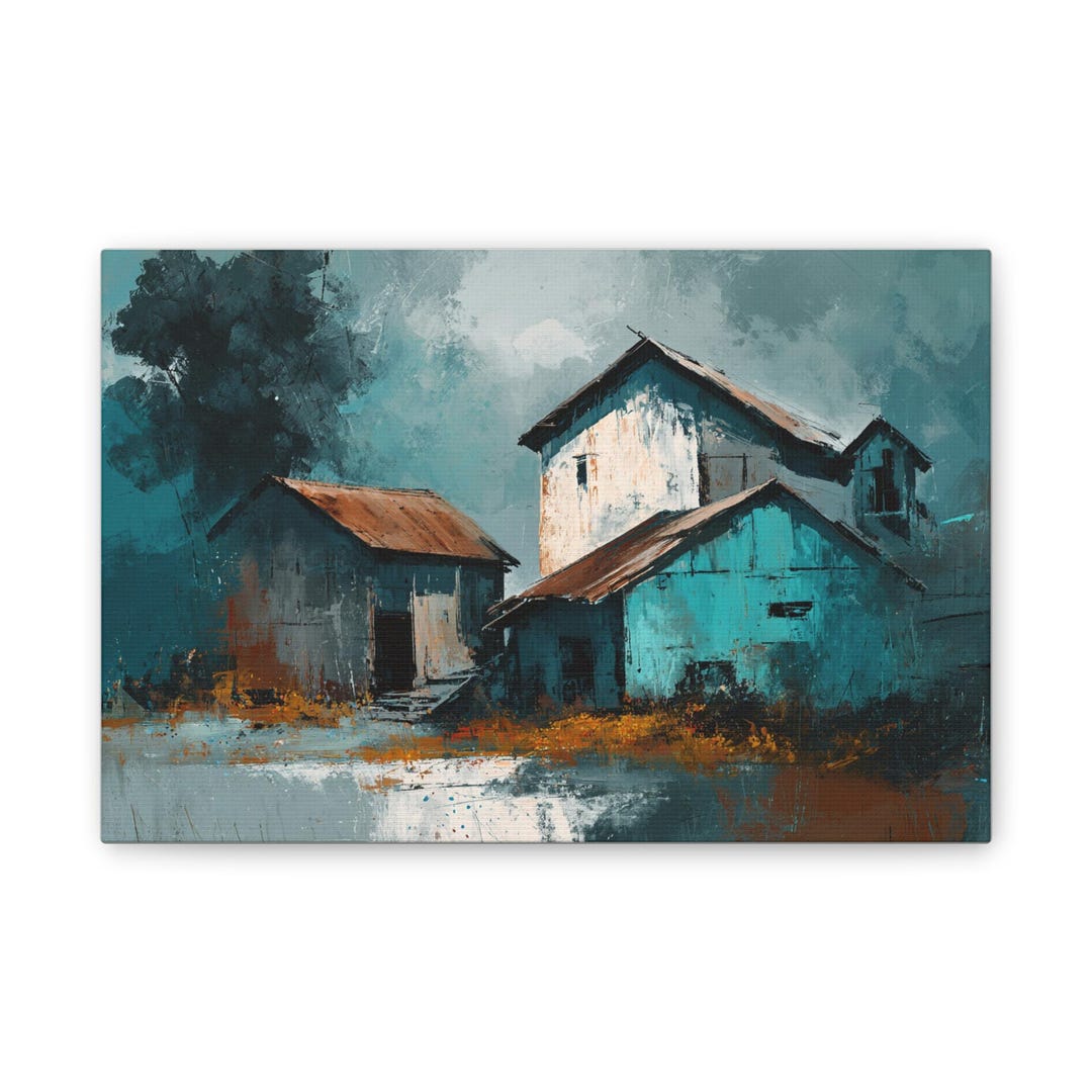 Hand-painted Urban Decay Art Print – Abandoned Architecture Wall Decor ...