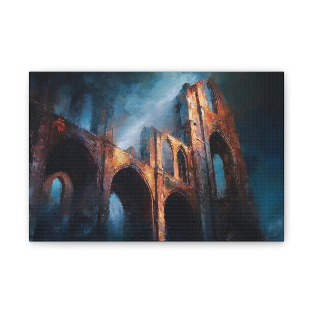 Gothic Cathedral Art Print – Hand Painted Medieval Architecture - Etsy