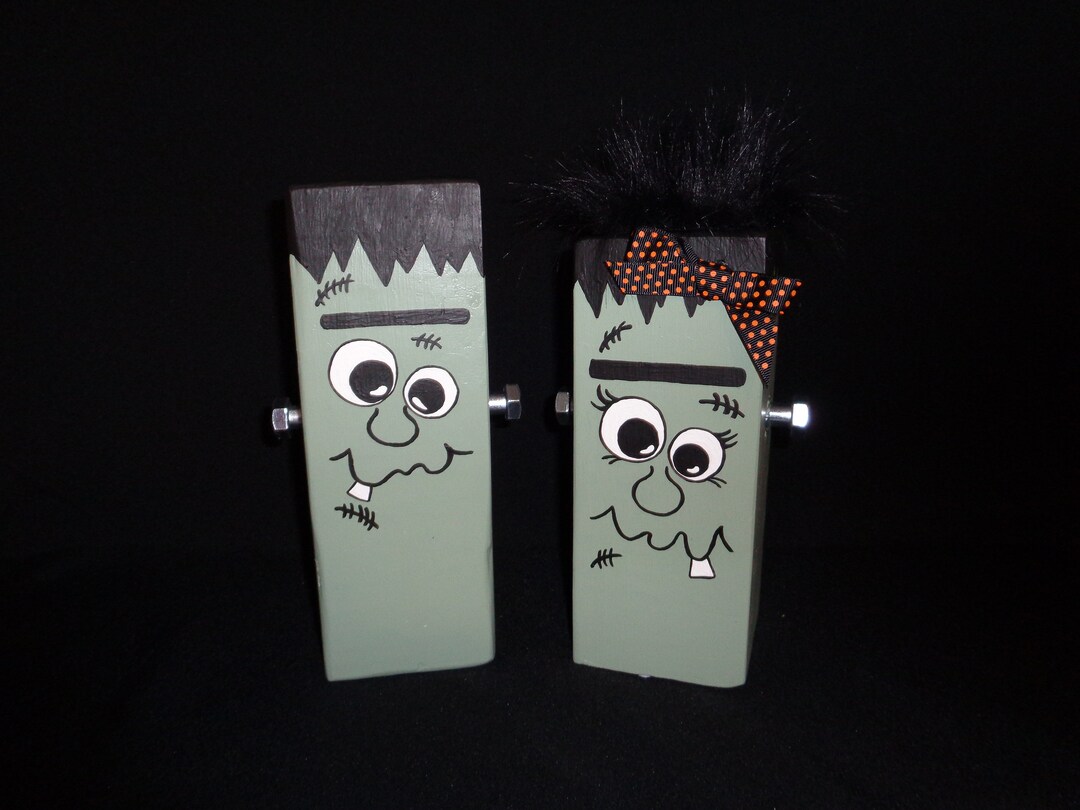 Handmade, Rustic Mr. & Mrs. Frankenstein - Etsy