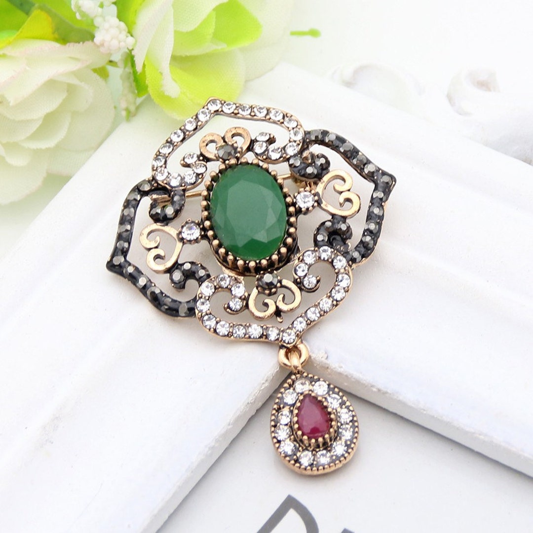Turkish Beautiful and Elegant Vintage Drop Brooch - Etsy