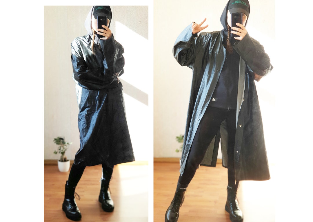 1980s Men's PVC Coat, Vintage, 70s, 80s, 90s, Retro Raincoat, Goth ...