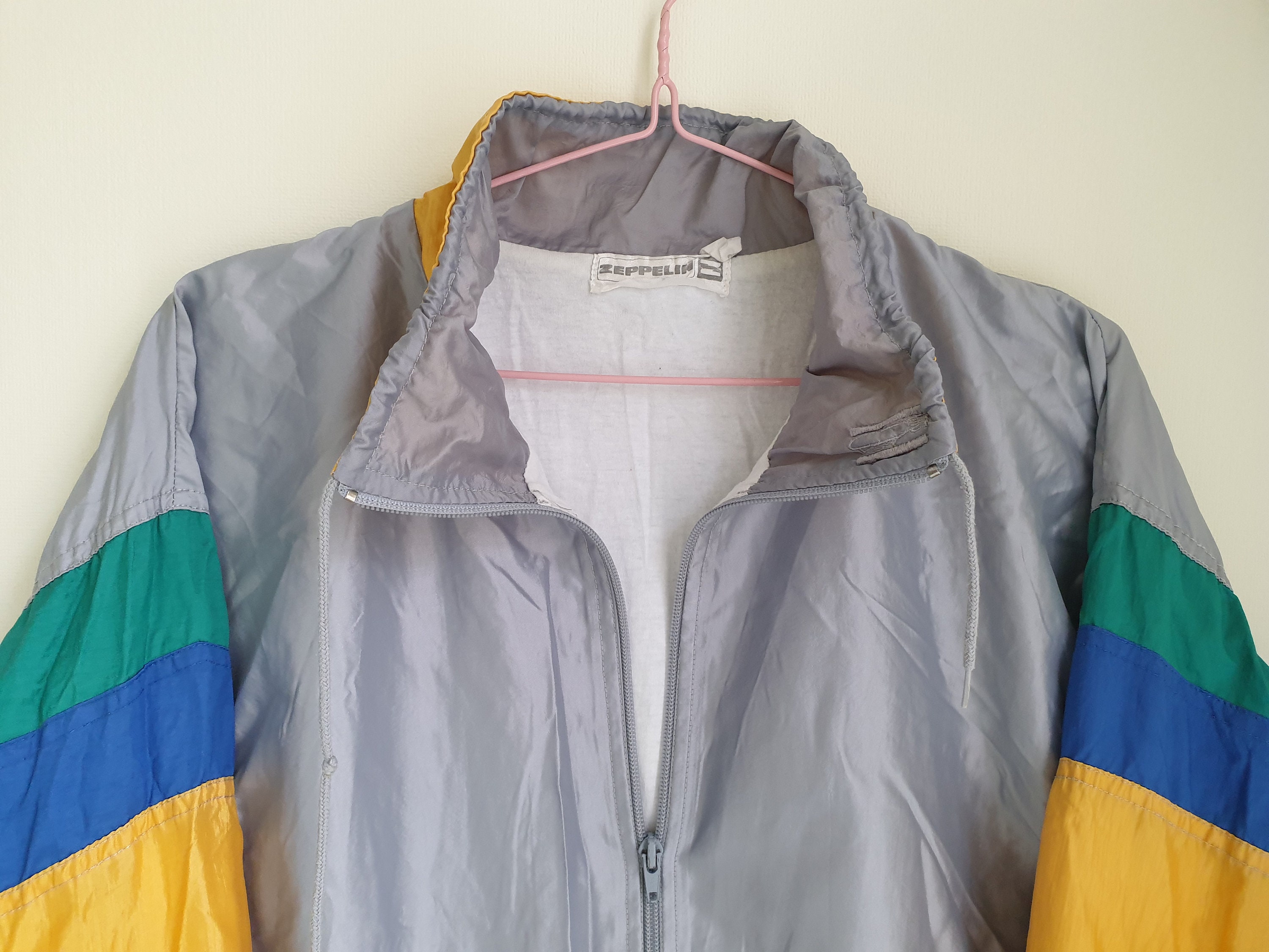 1980s Vintage Sports Jacket 80s 90s Zip Up Windbreaker - Etsy