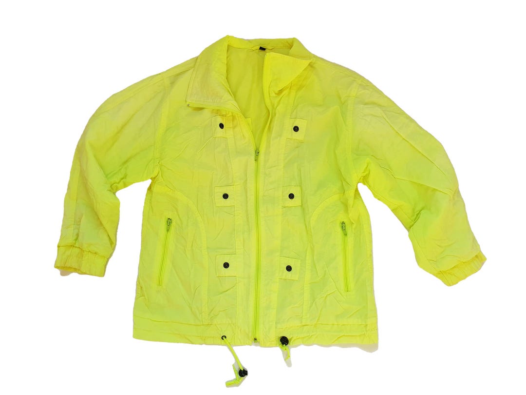 90s Vintage Neon Track Jacket Windbreaker - Etsy