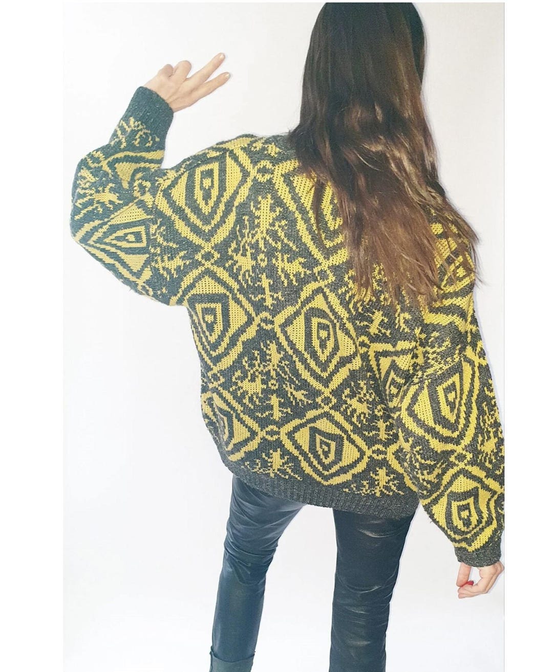 1980s Men's New Wave Cardigan / 80s, 70s, Indie, Kramer Style, V-neck ...