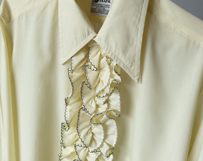 1960s Prom Ruffle Tuxedo Shirt Men, Cufflink Shirt, Mod Prom Rodeo ...