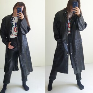 1980s 1990s Men's PVC Raincoat / Drover Fisherman, Country Side, Punk ...