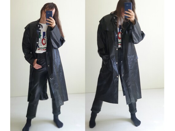 1980s - 1990s men's PVC raincoat / drover fisherman, … - Gem