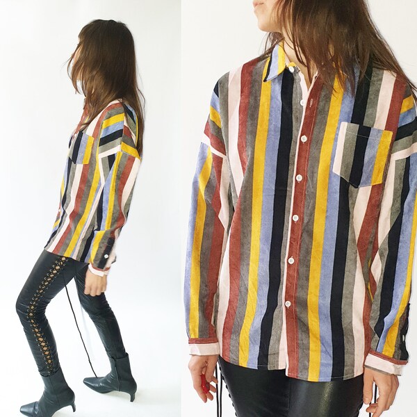 Striped Shirt 90s - Etsy