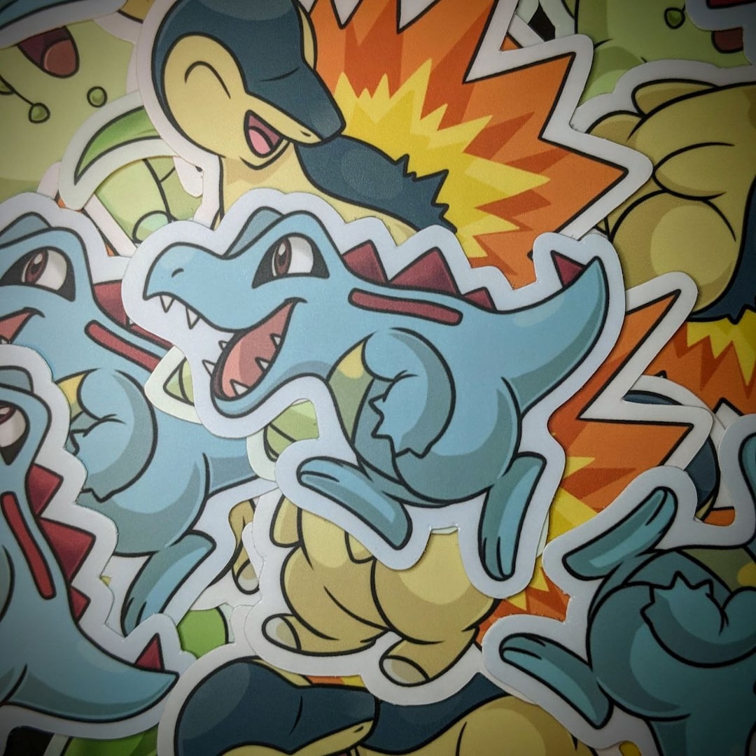 Pokemon Johto Starters Totodile Cyndaquil Chikorita Stickers - Etsy