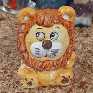 Vintage Ceramic LION PIGGY Change Coin Penny Bank,lion Shaped Bank ...