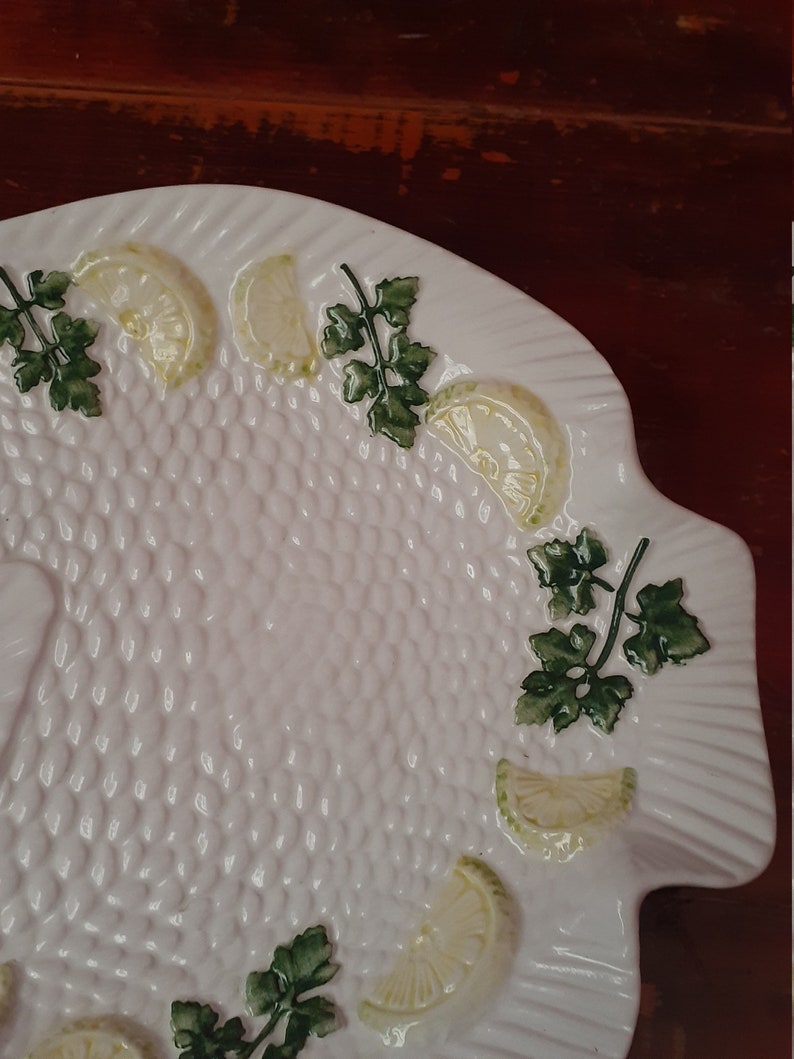 Italy 2277/23X20 Handcrafted Ceramic FISH SERVING PLATTER, Fish Serving ...