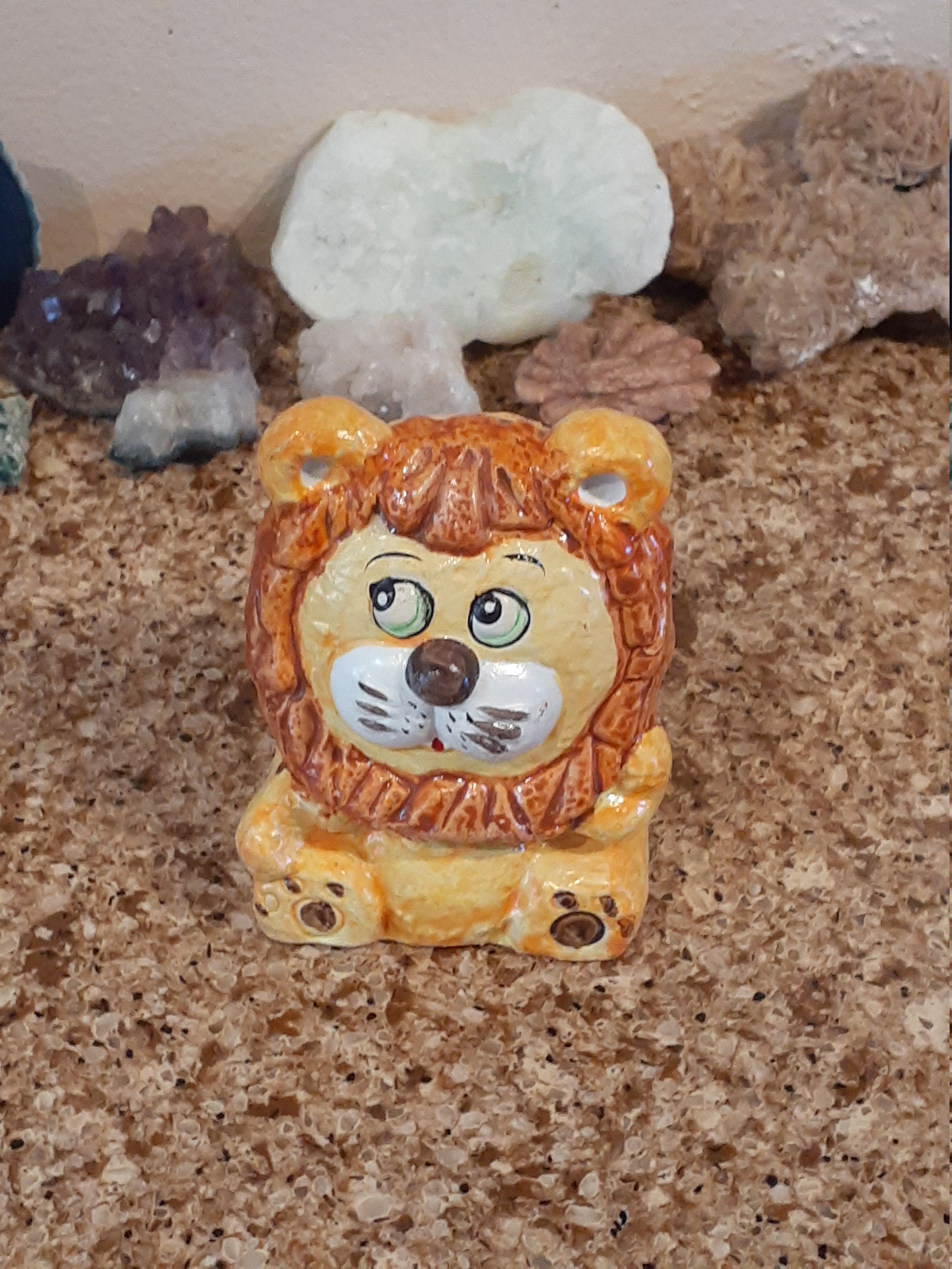 Vintage Ceramic LION PIGGY Change Coin Penny Bank,lion Shaped Bank ...