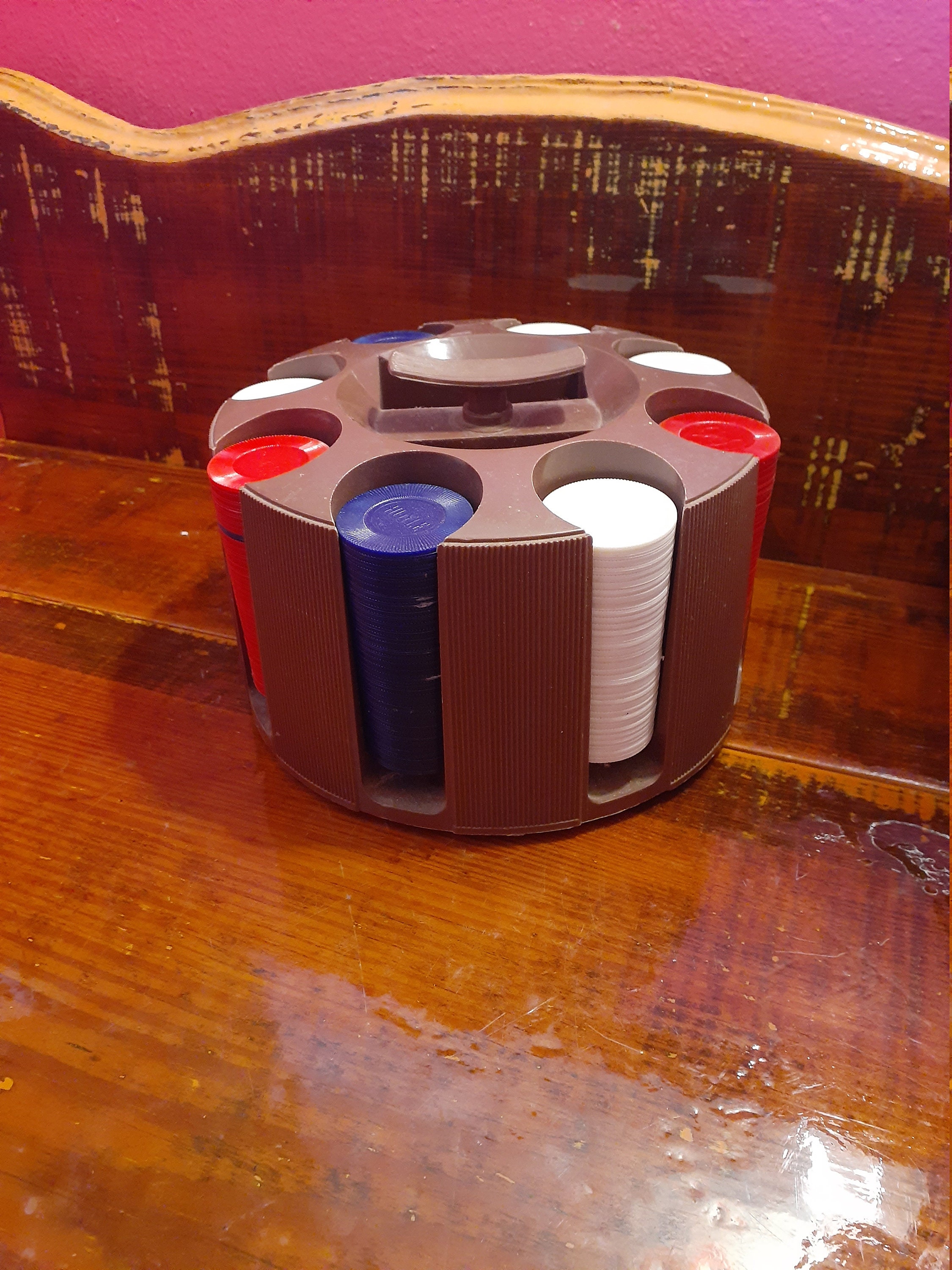 Vintage HOYLE Rotating POKER Chip Setvintage Man Cave | Etsy