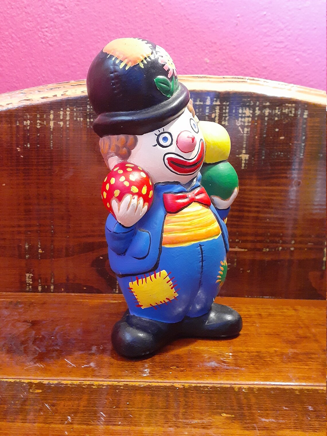 Vintage CERAMIC Juggling CLOWN Figurine Statue,vintage Clown Decor ...