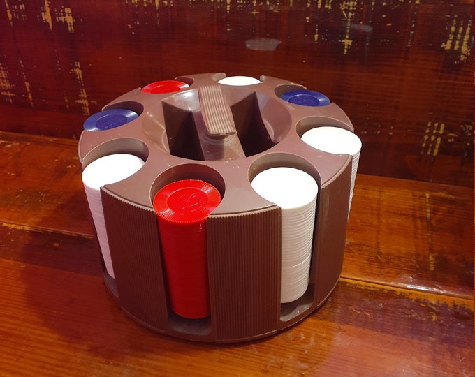 Vintage Poker Caddy Bakelite Carousel the Handle Dark Brown Celluloid ...