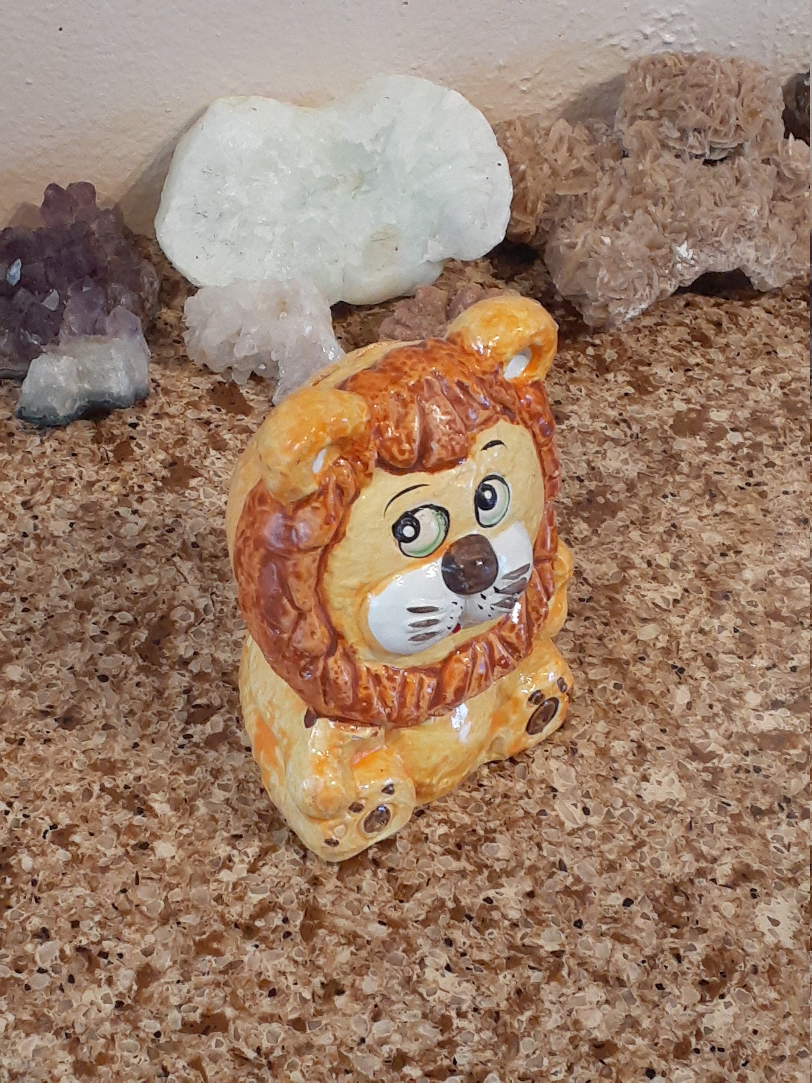 Vintage Ceramic LION PIGGY Change Coin Penny Bank,lion Shaped Bank ...