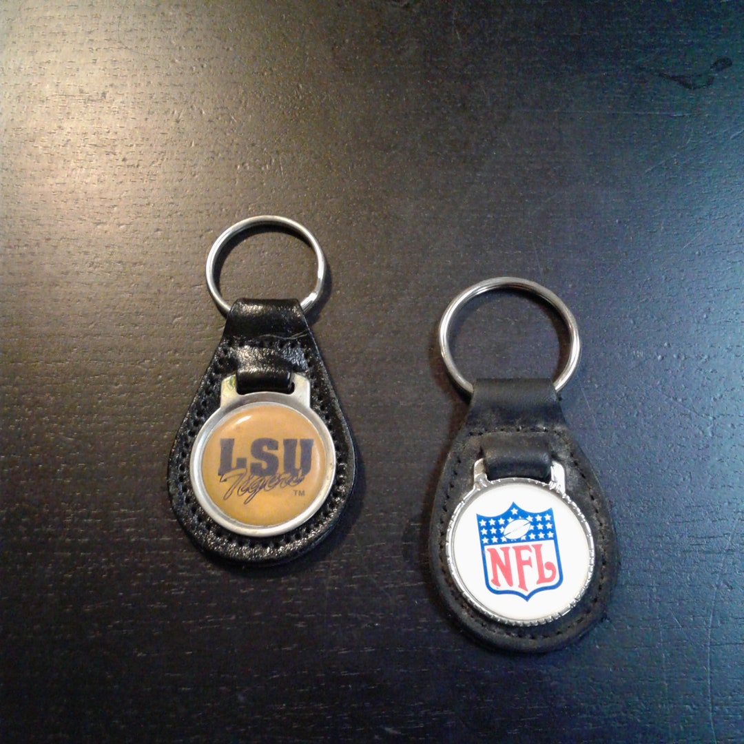 NFL LSU Leather Medallion KEYCHAIN National Football League and ...