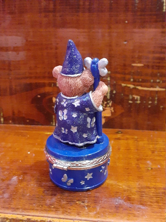 Vintage CLAIRE'S Teddy Bear WIZARD PILLBOX,1999 Clair… - Gem