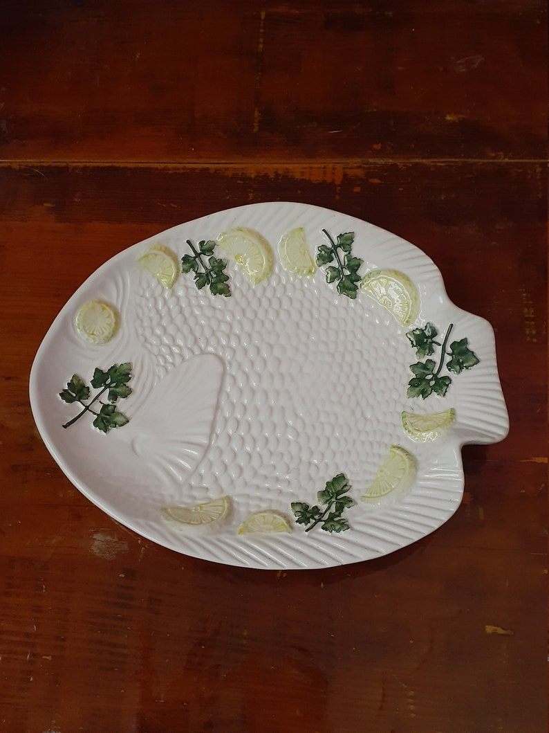 Italy 2277/23X20 Handcrafted Ceramic FISH SERVING PLATTER, Fish Serving ...